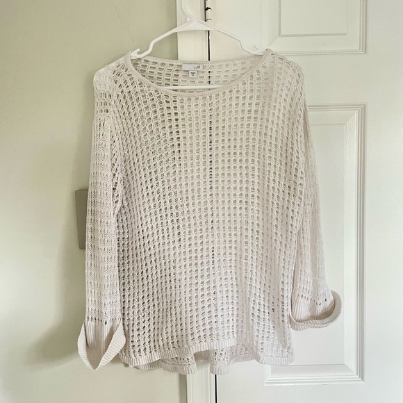 J. Jill | Sweaters | J Jill Crochet Sweater Womens Xs Linen Blend ...